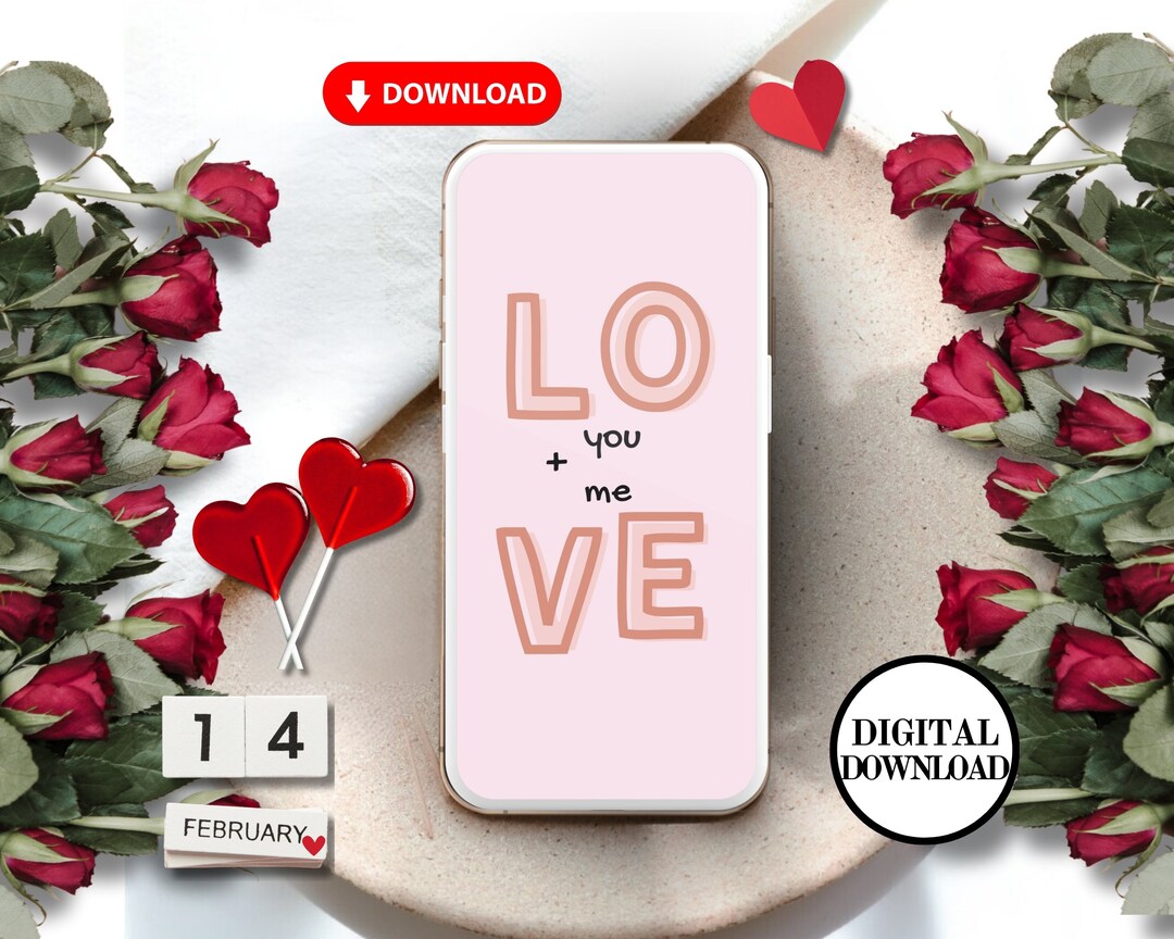 Digital Download Valentine's Day Card, Digital Cute Simple Valentine's ...