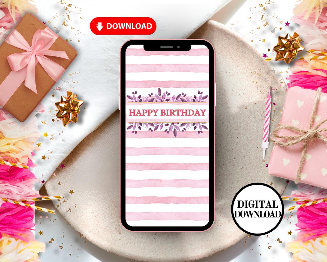 Digital Animated Birthday Card, Digital Happy Birthday Card,electronic ...