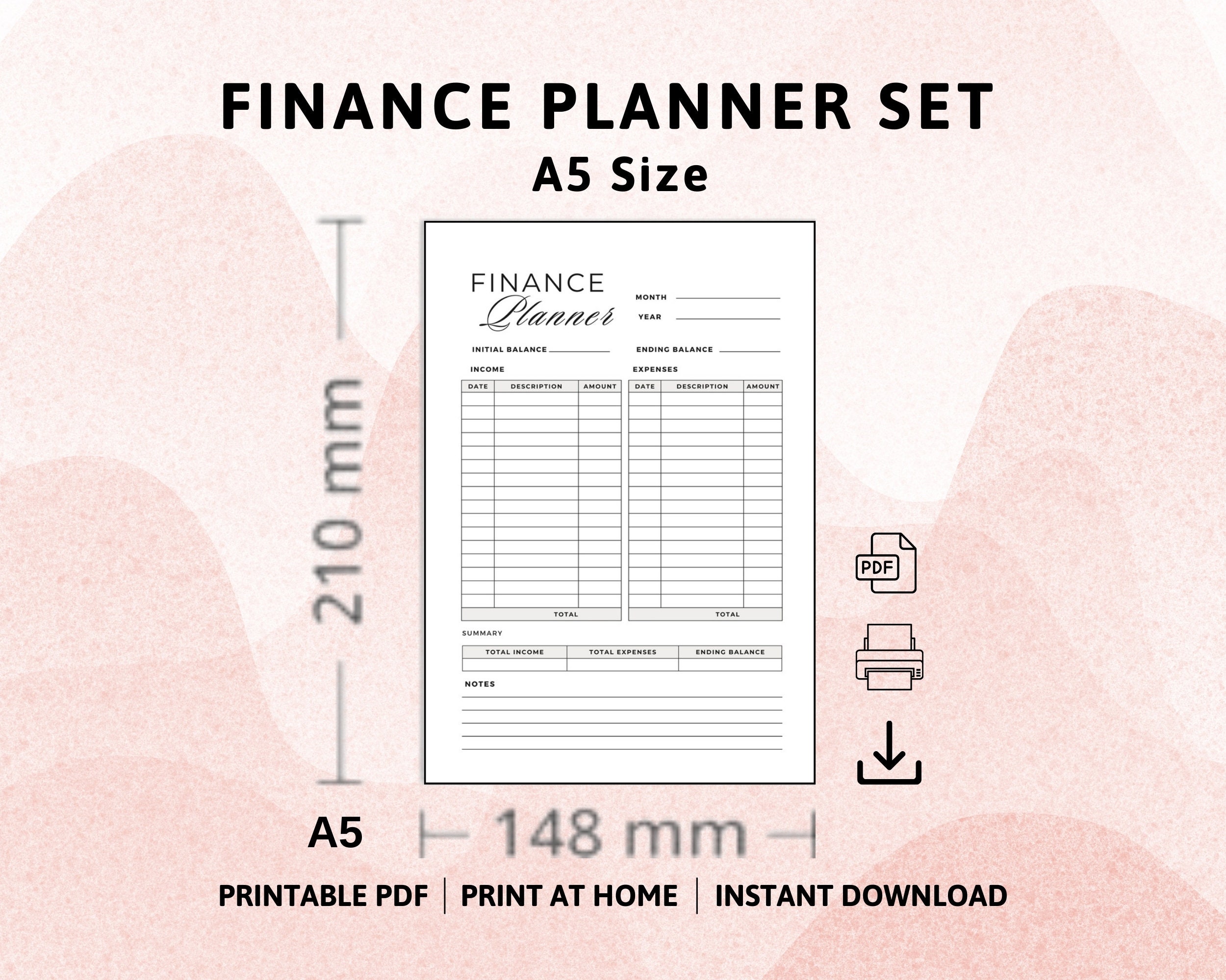 Financial Planner, Printable Budget Planner, Printable Finance Planner ...
