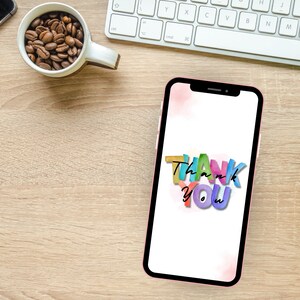 Digital Download Thank You Card, Colorfully Digital E-card, Digital ...