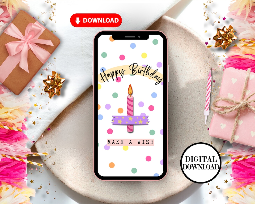 Digital Animated Birthday Card, Digital Happy Birthday Card, Electronic ...