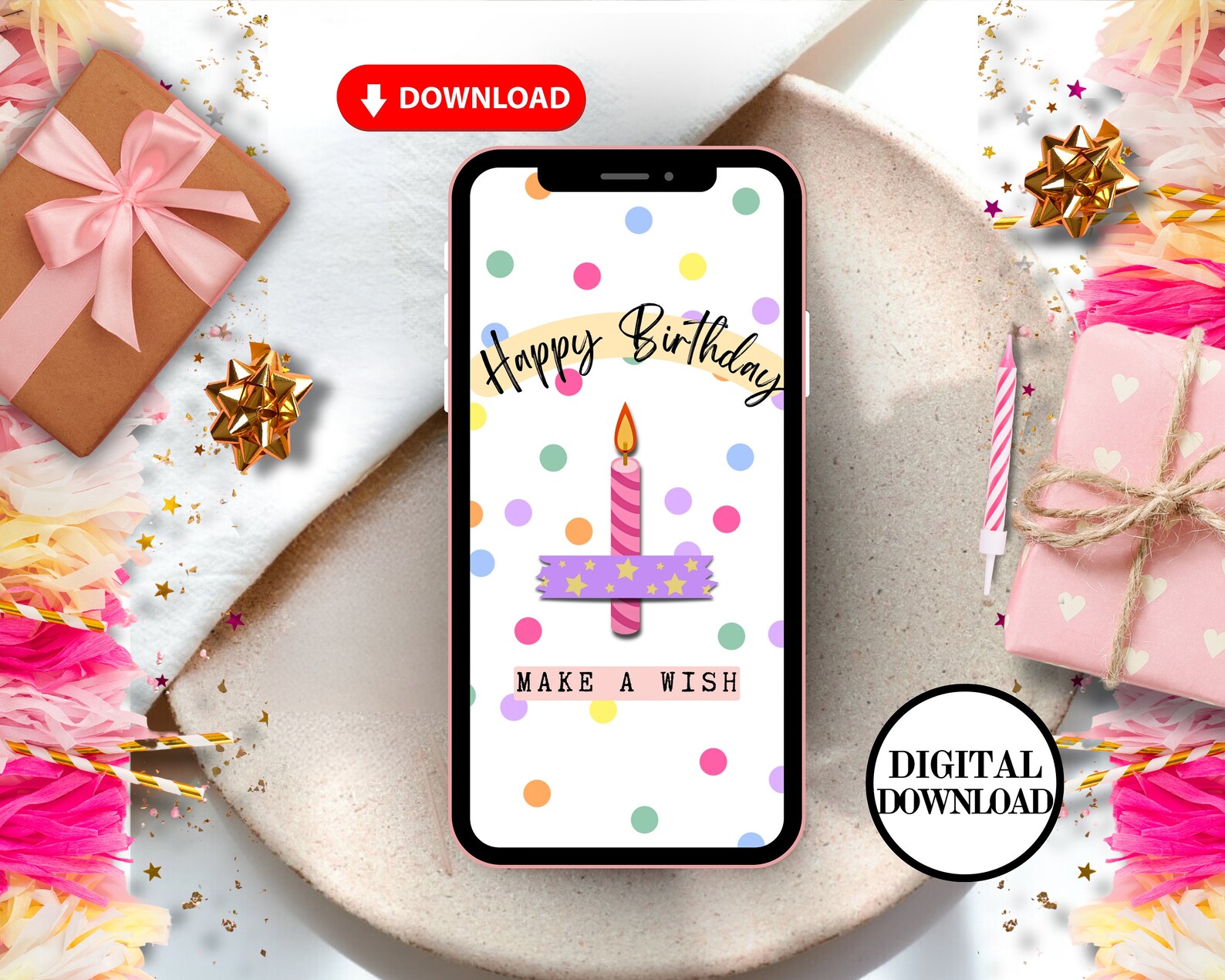 Digital Animated Birthday Card, Digital Happy Birthday Card, Electronic ...