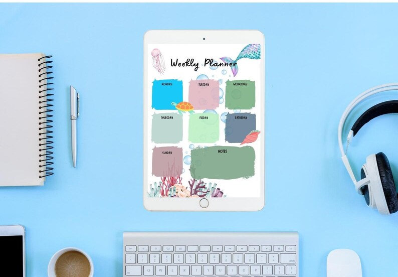 Printable Planner Digital Planner Mermaid Planner Habit - Etsy