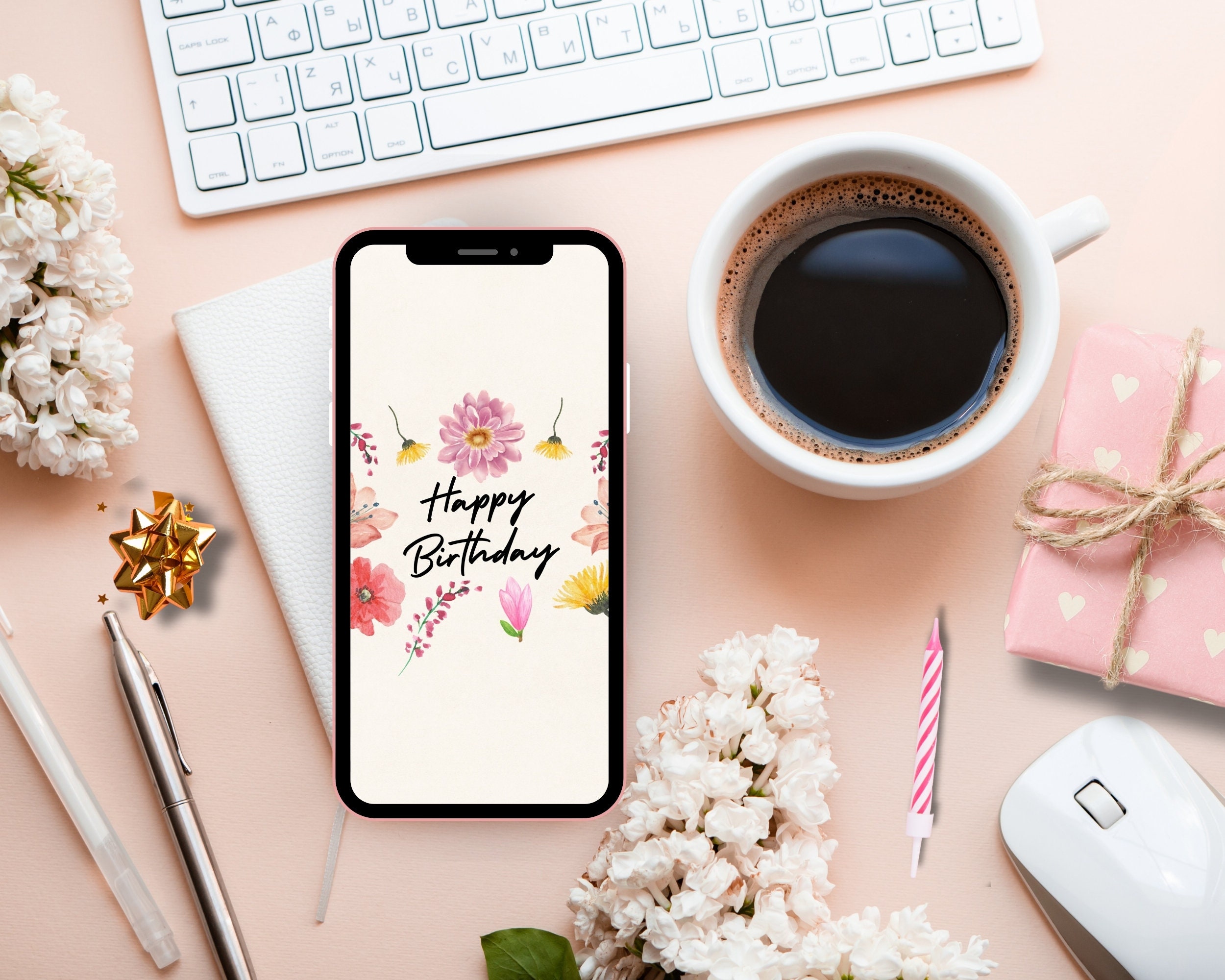Spring Flower Printable Birthday Card (digital Download) - Etsy