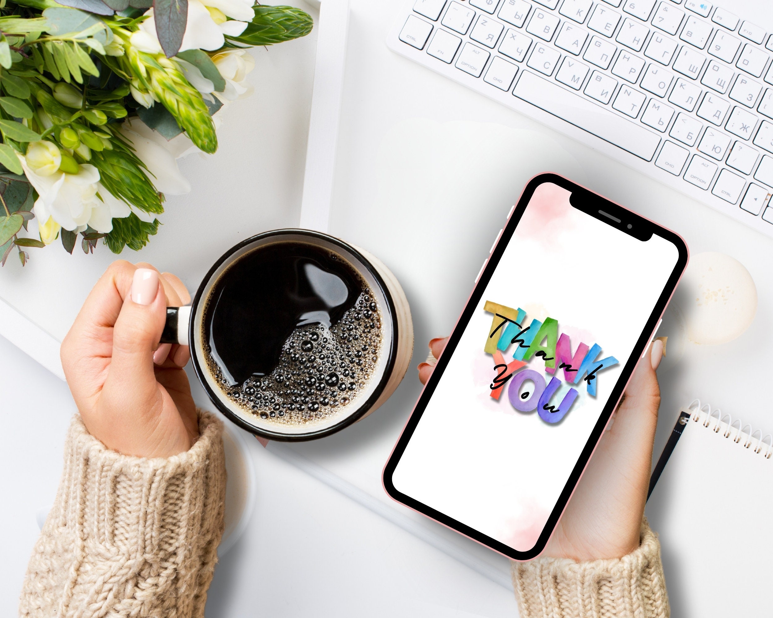 Digital Download Thank You Card, Colorfully Digital E-card, Digital ...