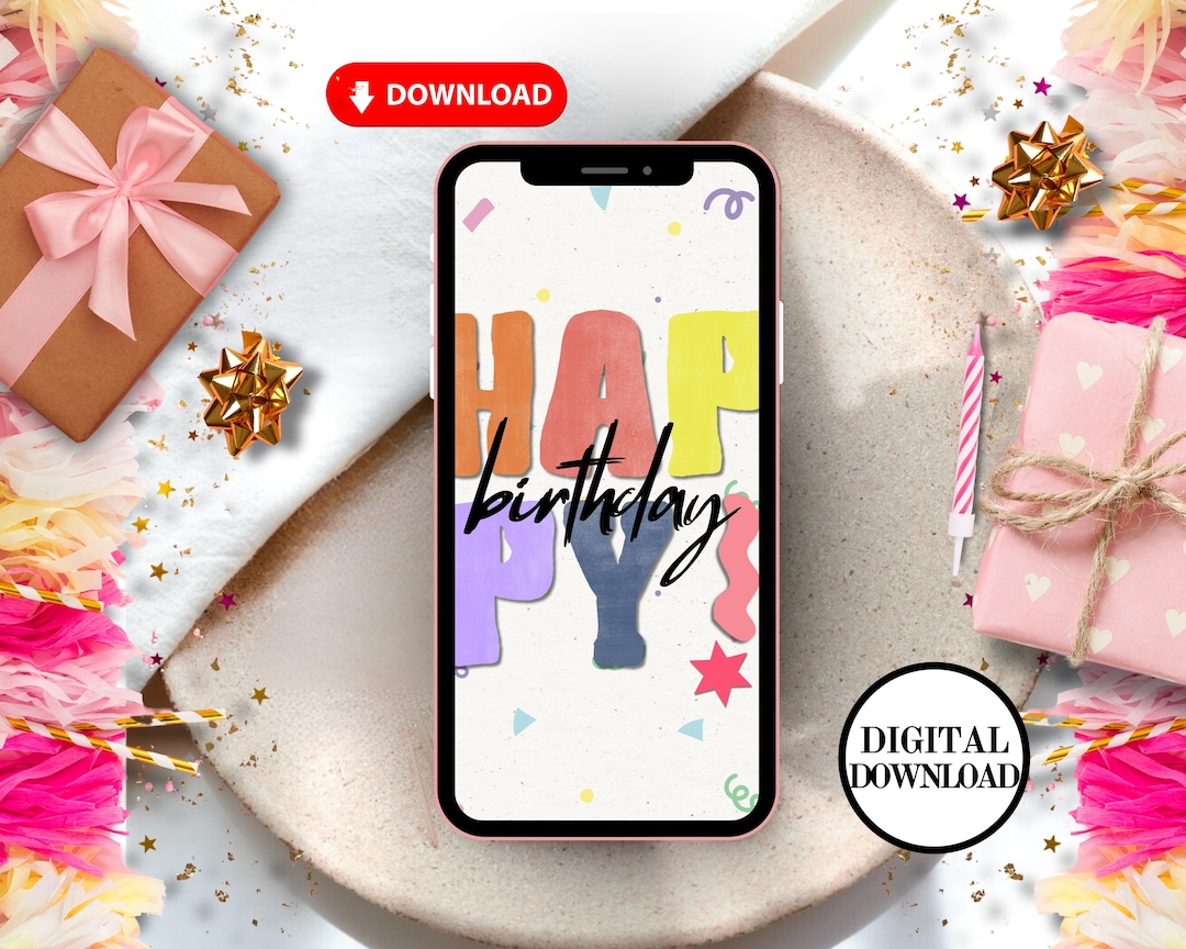 Digital Animated Birthday Card, Digital Happy Birthday Card, Electronic ...