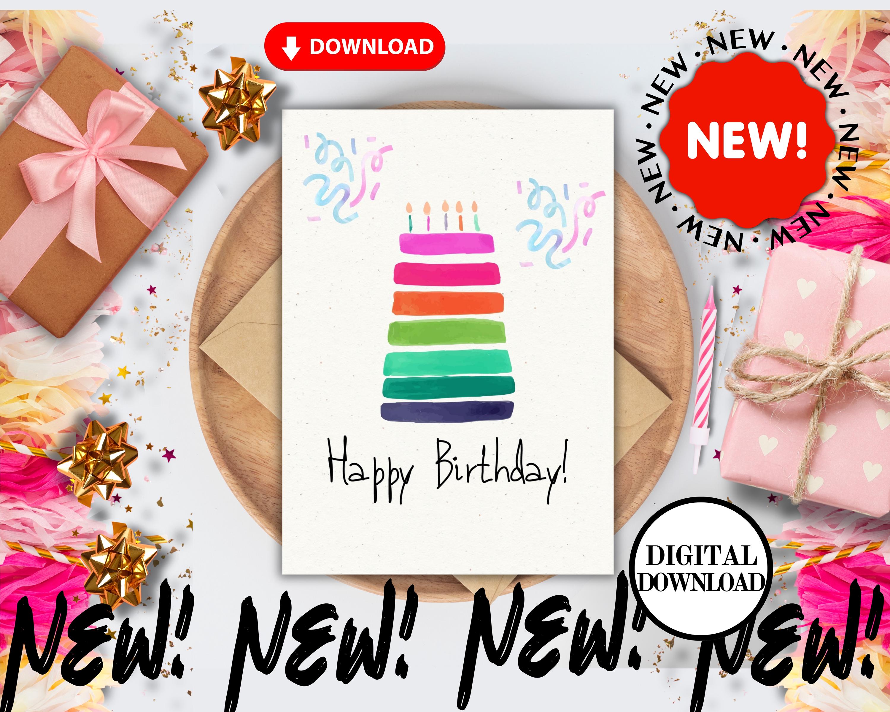 Customizable Birthday Card, Printable Birthday Card, Friends Birthday ...