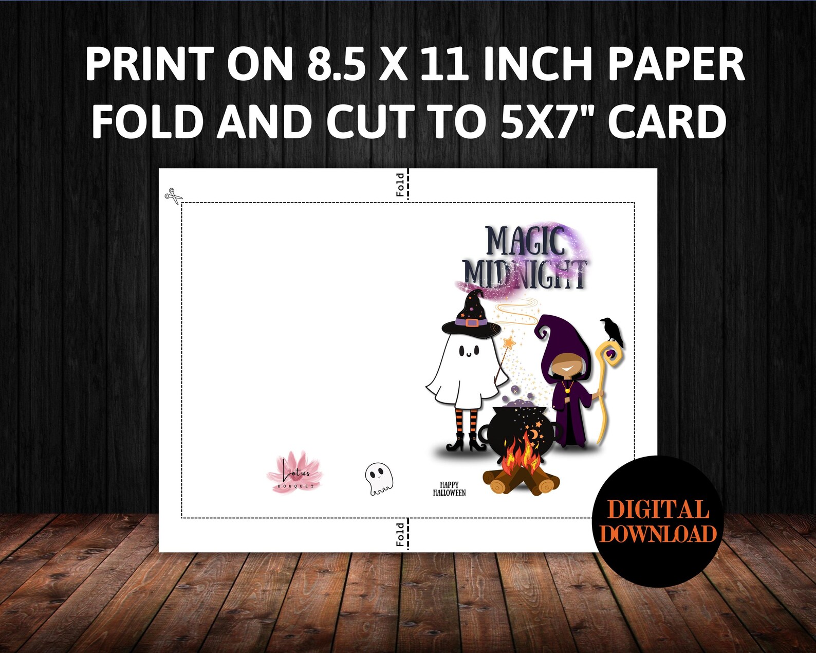 Printable Halloween Card, Digital Halloween Card, Spooky Greeting ...