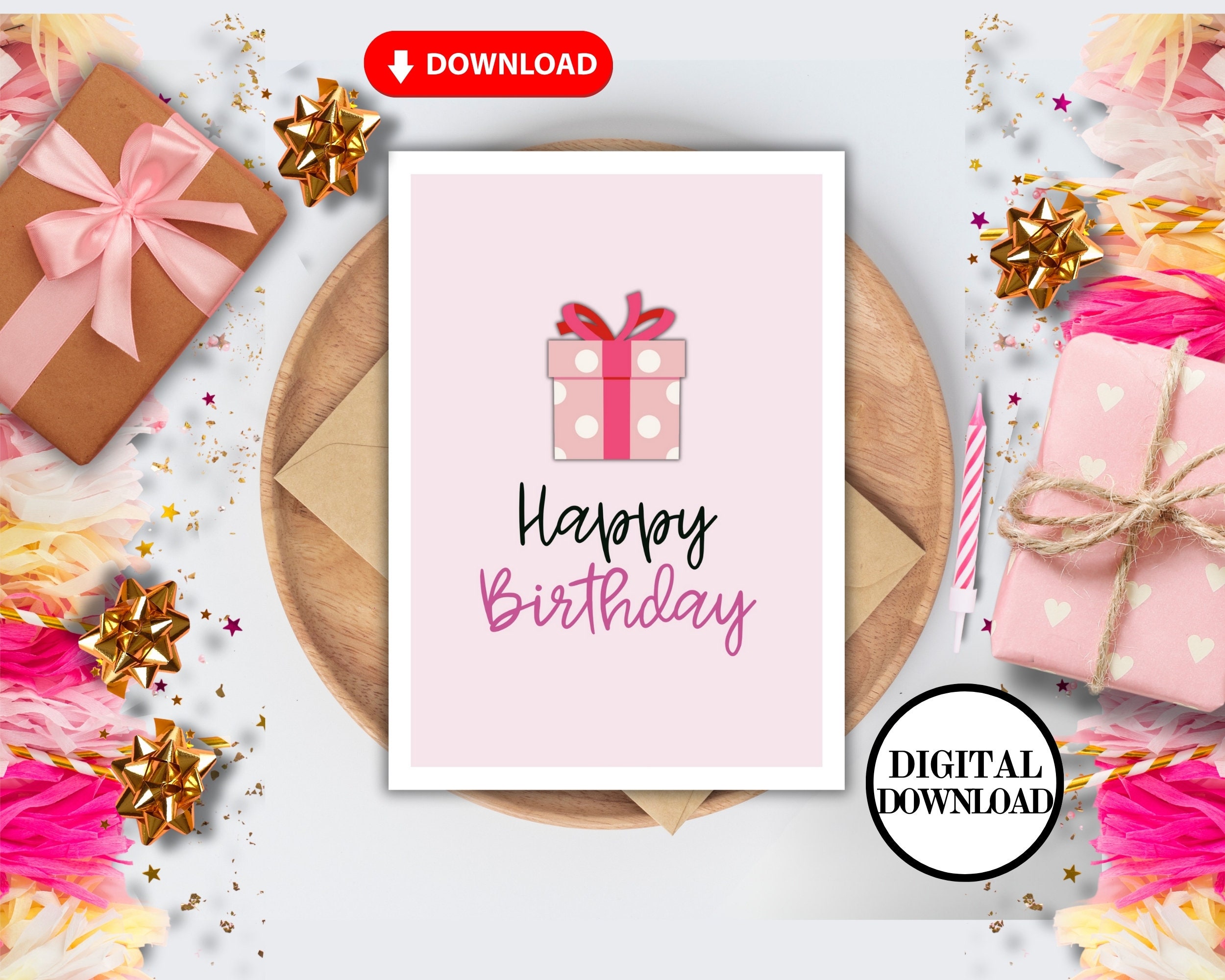 Printable Birthday Card, Instant Downloadable Birthday Card, Friends ...