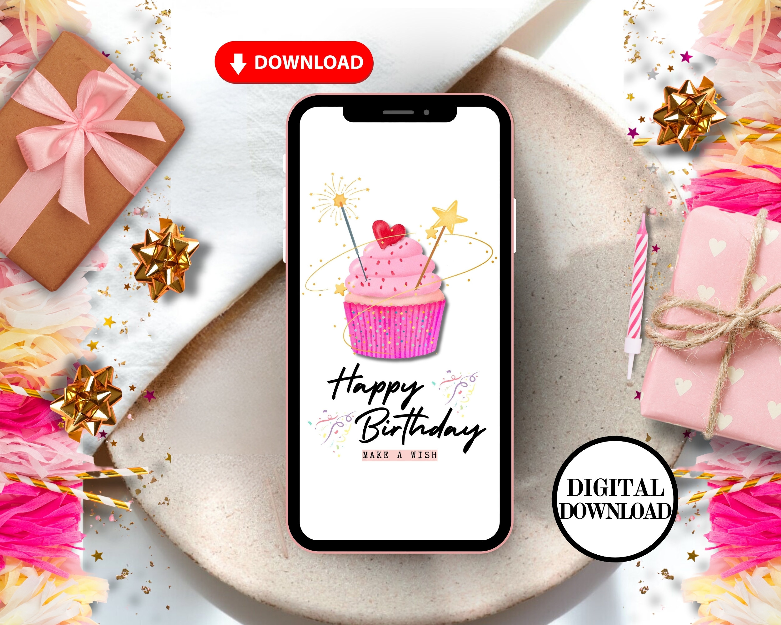 Digital Animated Birthday Card, Digital Happy Birthday Card, Electronic ...