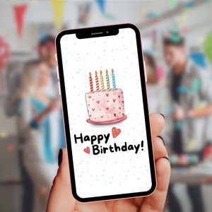 Digital Animated Birthday Card, Digital Happy Birthday Card, Electronic ...