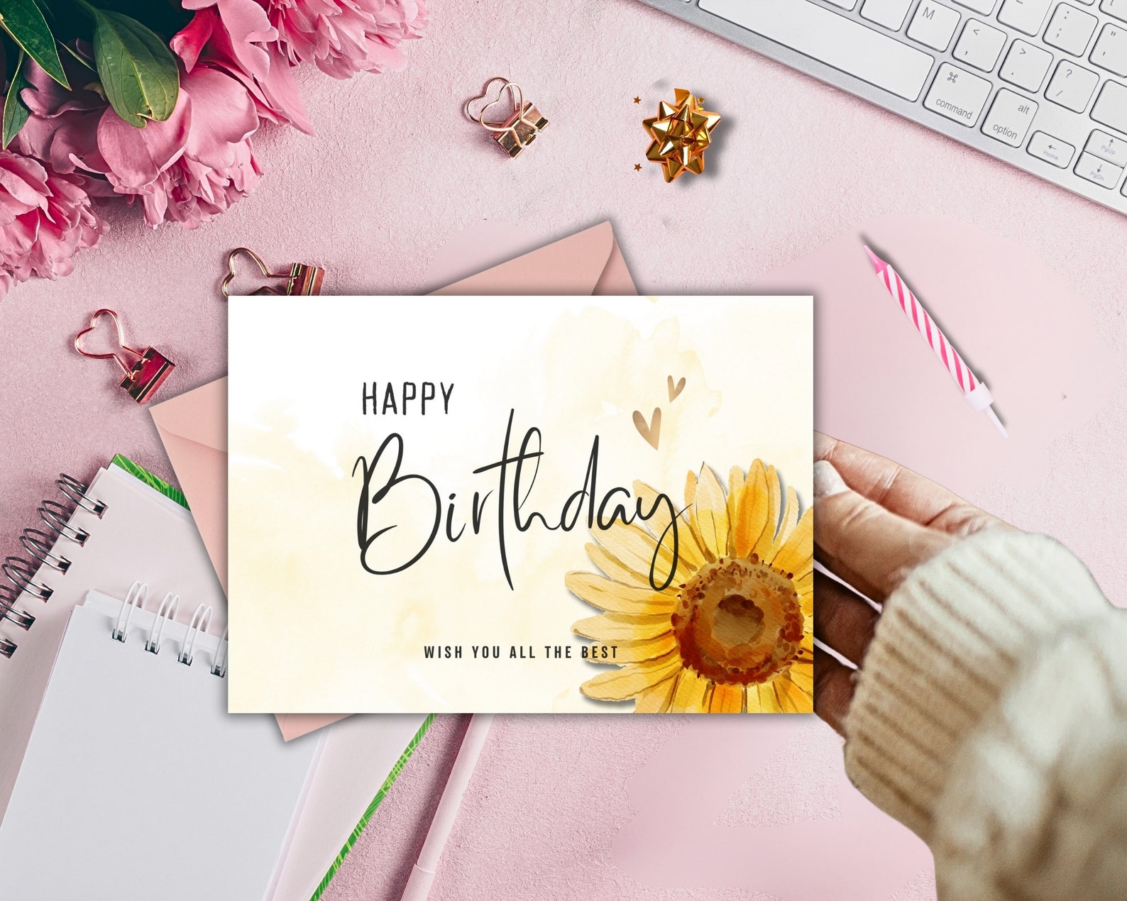Printable Birthday Card, Instant Downloadable Birthday Card, Sunflower ...