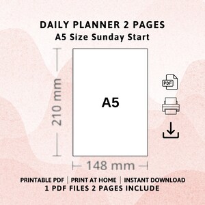 Personalized Daily Planner,printable A5 Size,minimalist Daily Planner ...