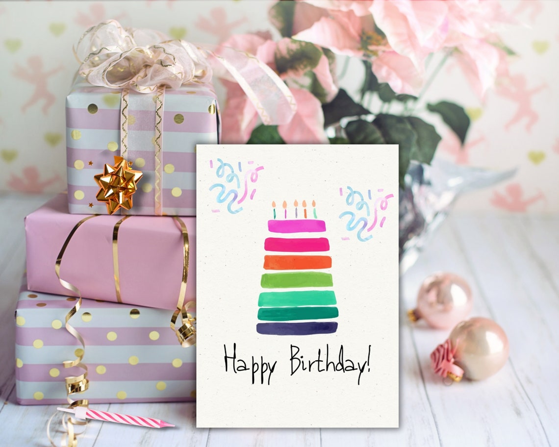 Printable Birthday Card, Personalized Birthday Card, Downloadable ...
