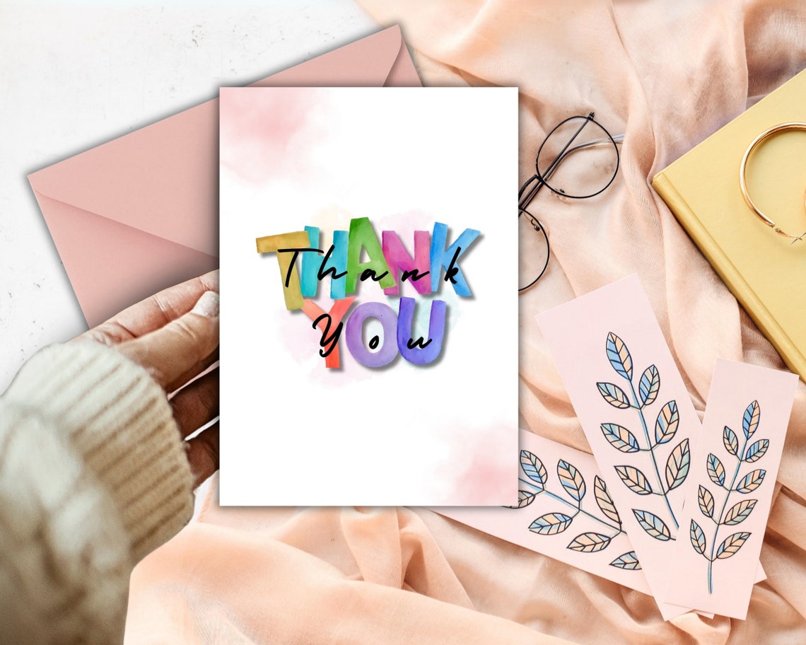 Printable Thank You Card, Downloadable Thank You Card, Colorfully Thank ...