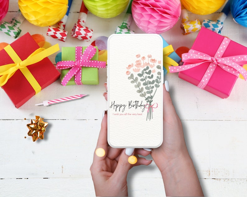 Digital Animated Birthday Card, Digital Happy Birthday Card, Electronic ...