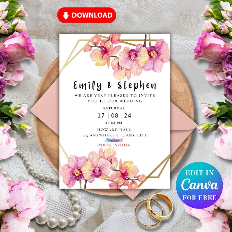 Orchid Invitations - Etsy