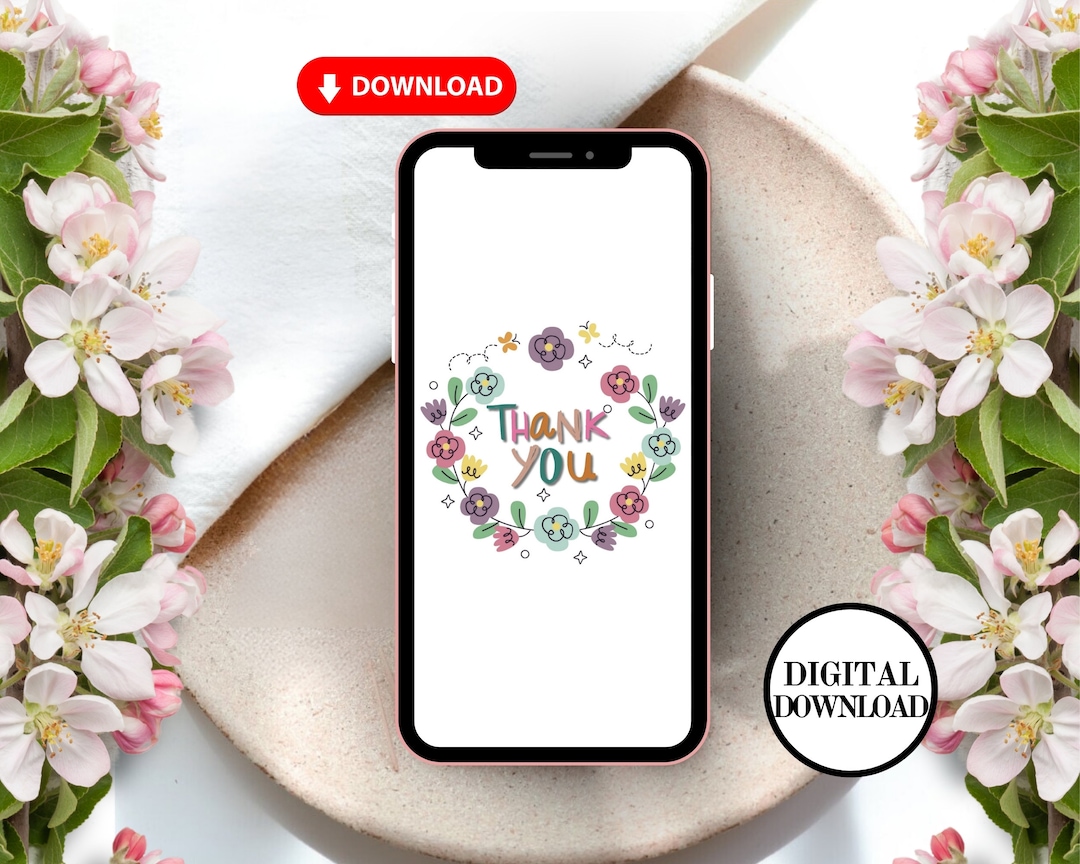 Floral Thank You E-card, Digital Thank You Card, Instant Download ...