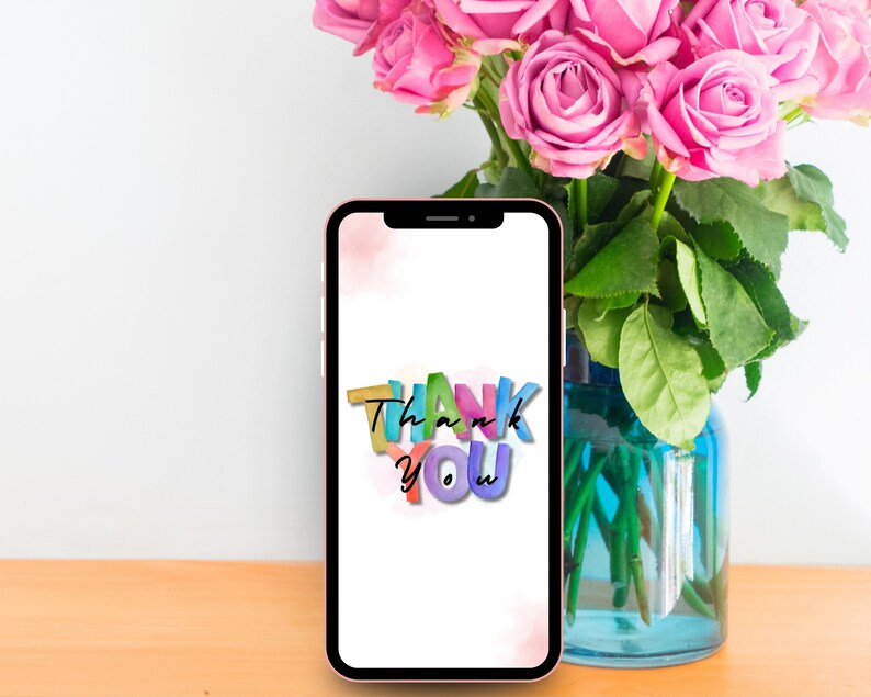 Digital Download Thank You Card, Colorfully Digital E-card, Digital ...