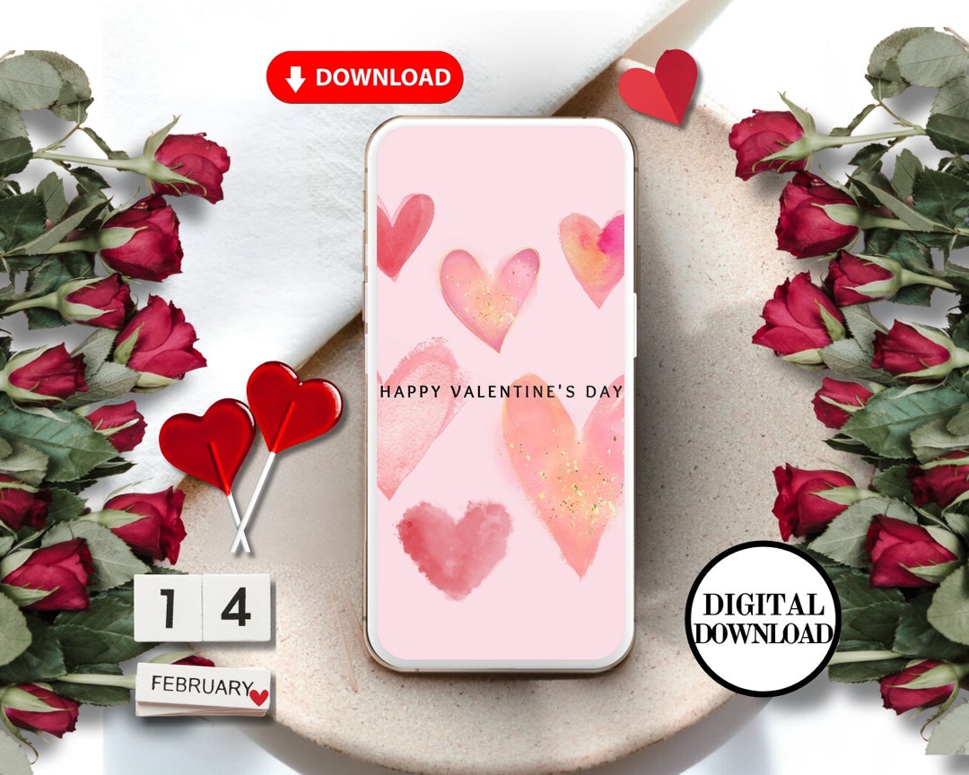 Digital Download Valentine's Day Card, Digital Cute Simple Valentine's ...