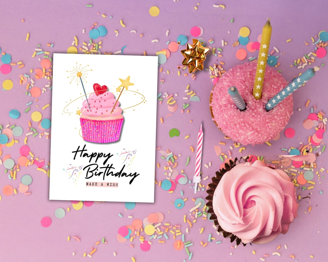 Printable Birthday Card, Personalized Birthday Card, Downloadable ...