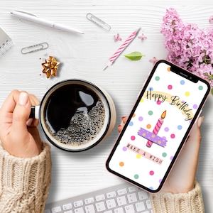 Digital Animated Birthday Card, Digital Happy Birthday Card, Electronic ...