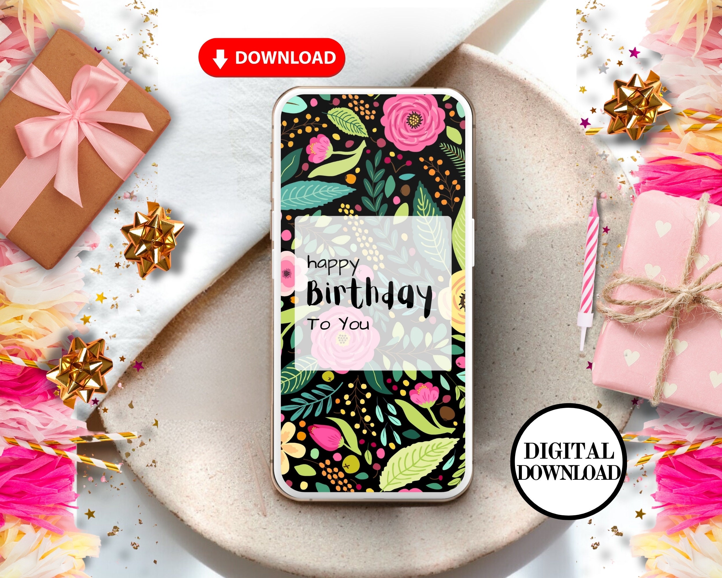 Digital Animated Birthday Card, Digital Happy Birthday Card, Electronic ...