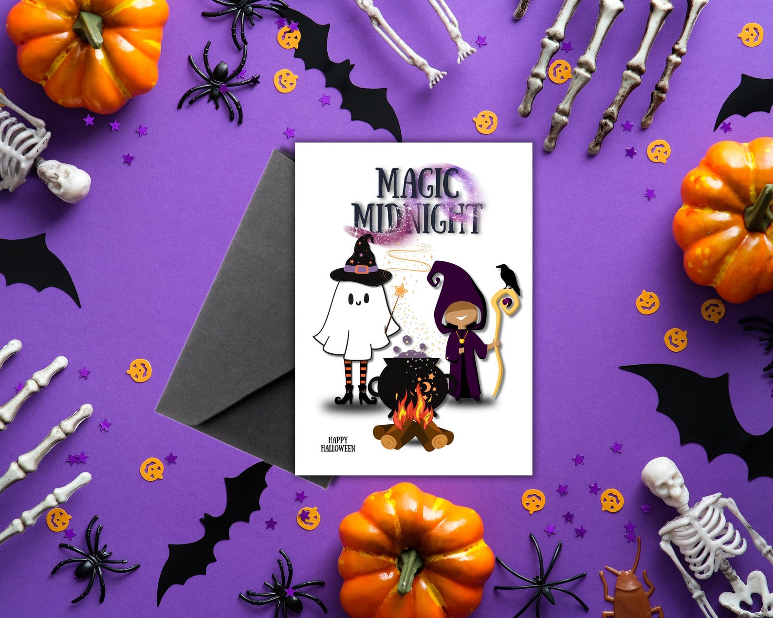 Printable Halloween Card, Digital Halloween Card, Spooky Greeting ...