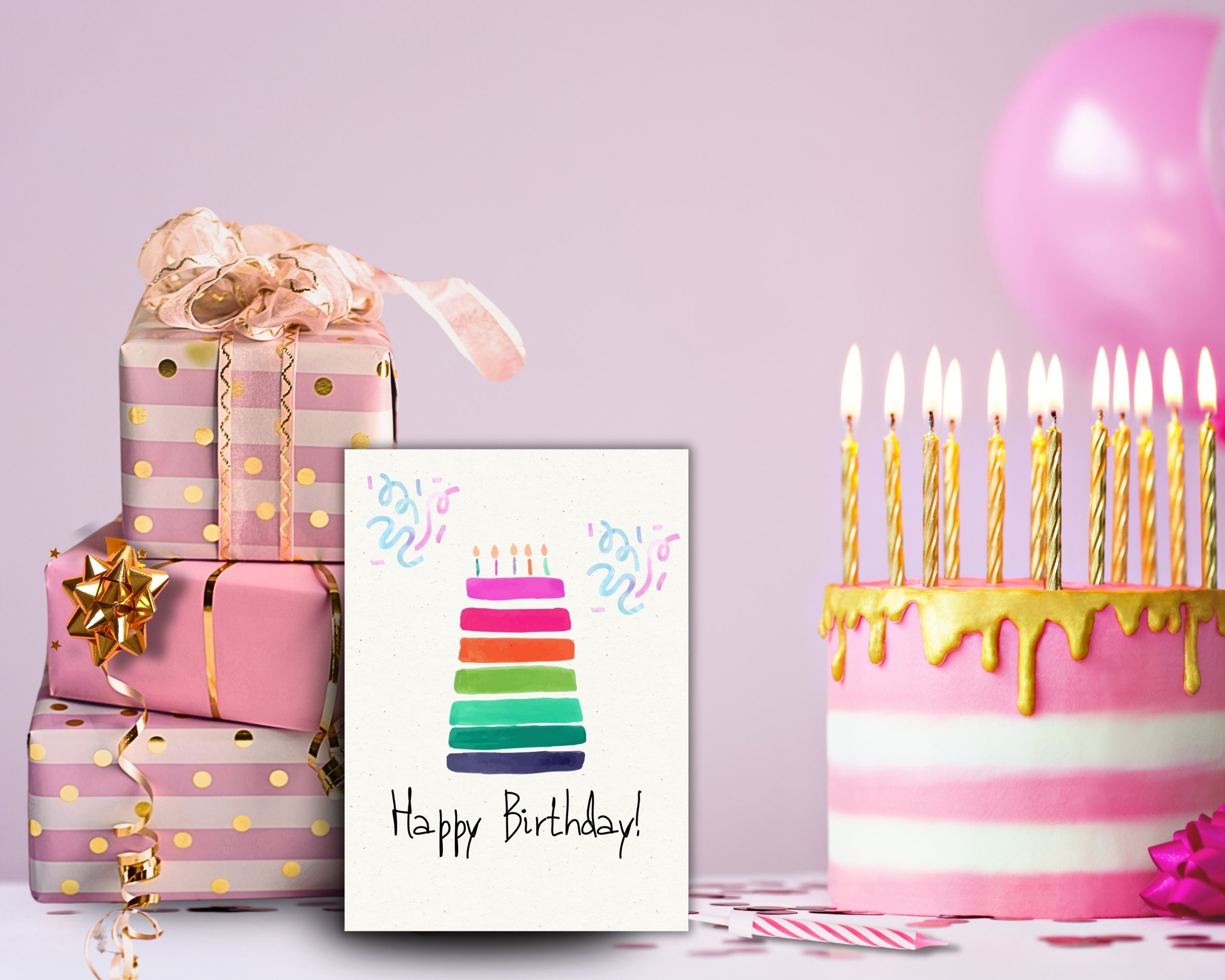 Printable Birthday Card, Personalized Birthday Card, Downloadable ...