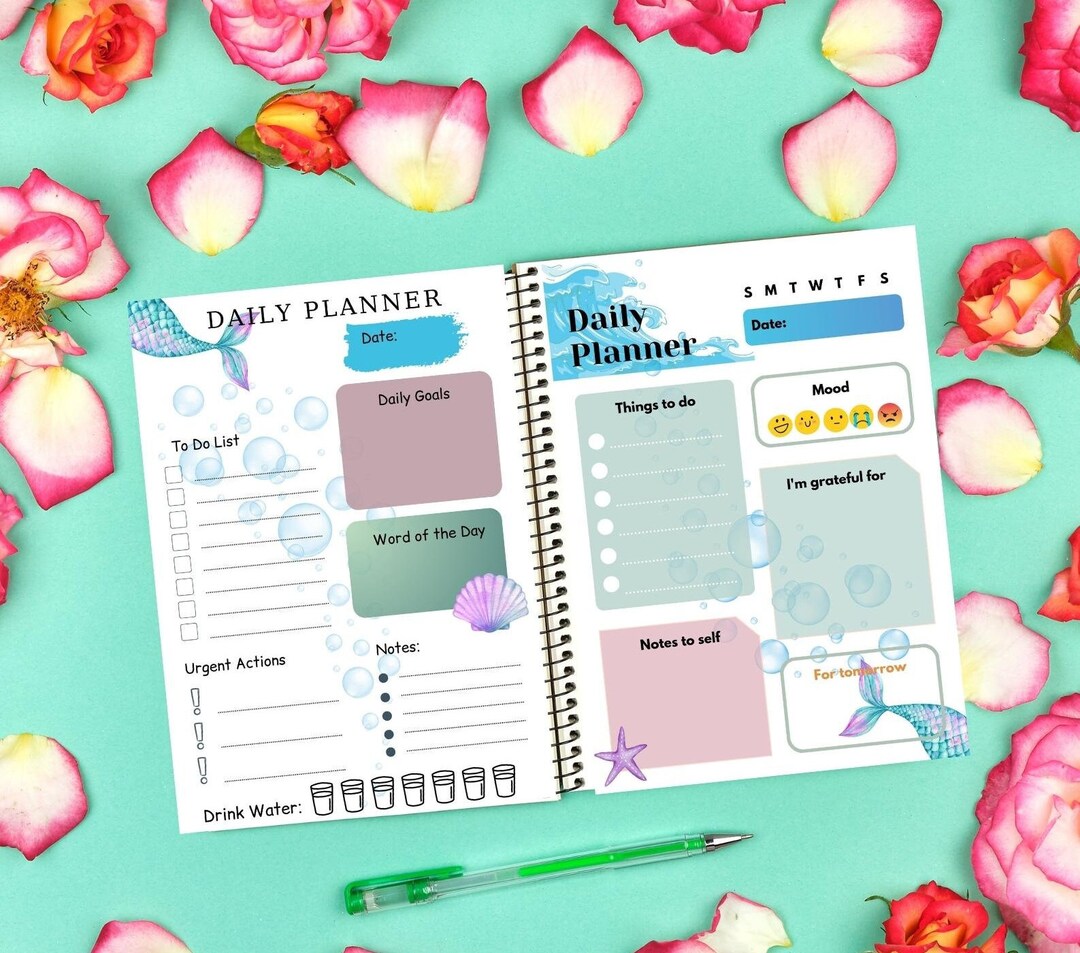 Printable Planner, Digital Planner, Mermaid Planner, Habit Tracker ...