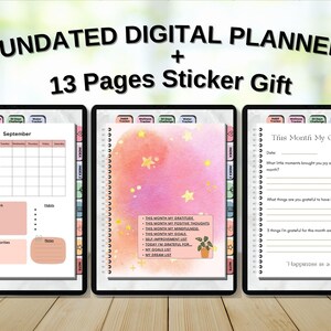 Gratatude Digital Planner, Undated Planner, Undated Digital Planner ...