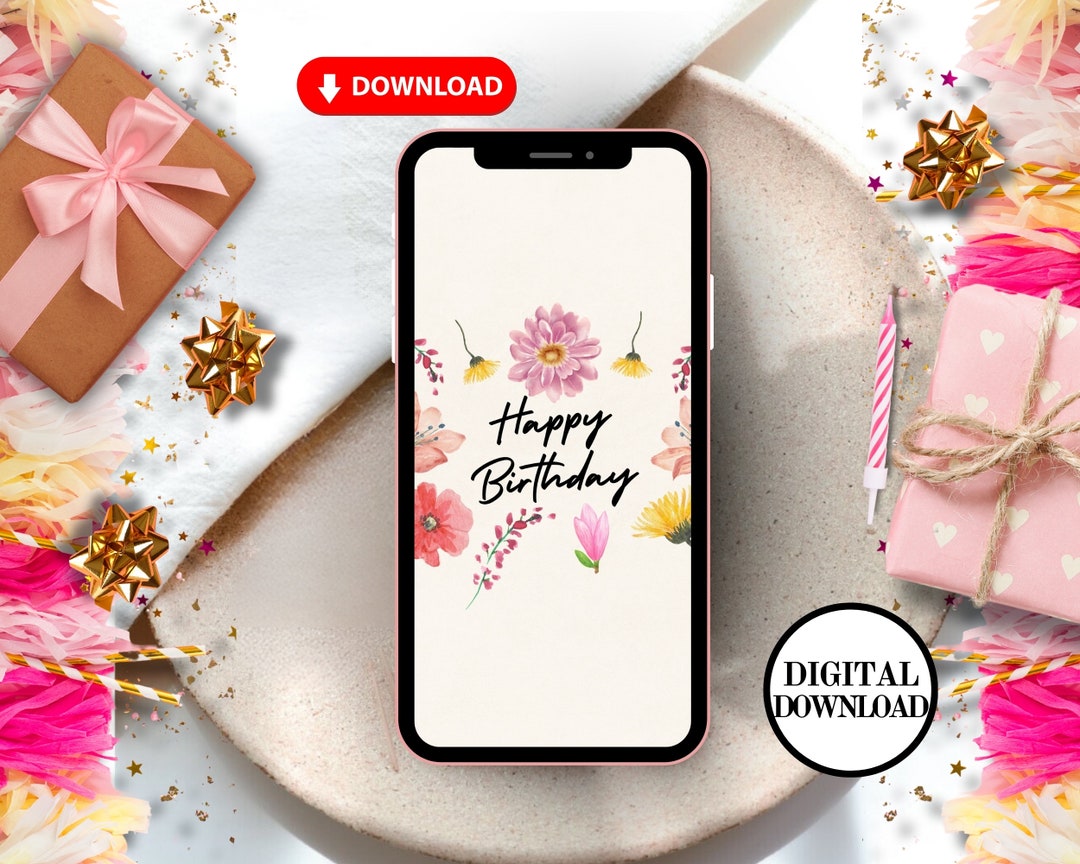 Digital Animated Birthday Card, Digital Happy Birthday Card, Electronic ...