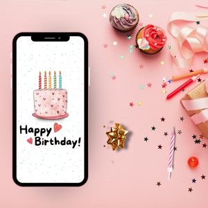 Digital Animated Birthday Card, Digital Happy Birthday Card, Electronic ...