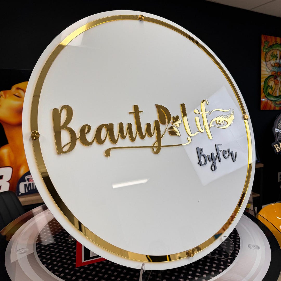 Custom Acrylic Sign Logo 3D Business Company Signs Premium Shiny Full ...
