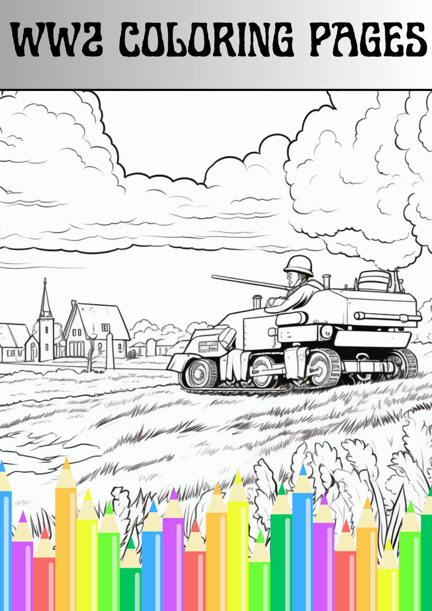 25 World War 2 Coloring Book, Voor Kinderen En Volwassenen - Instant ...