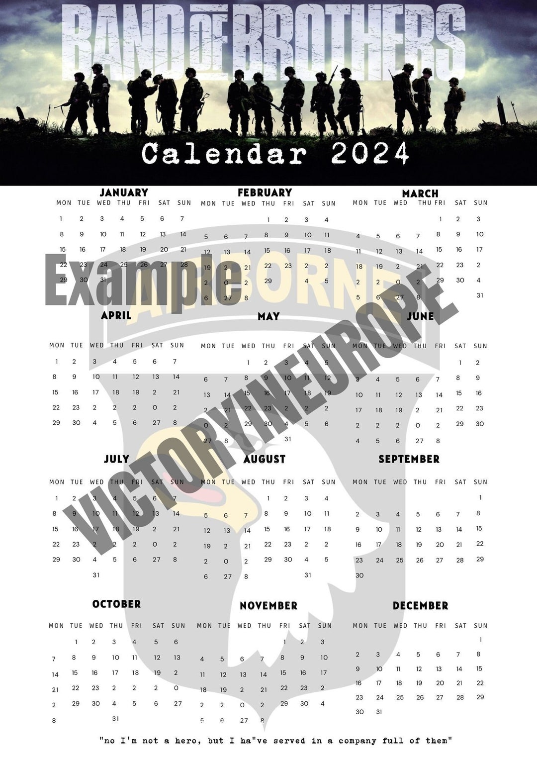 Band of Brothers | Calendar | 2024 - Etsy