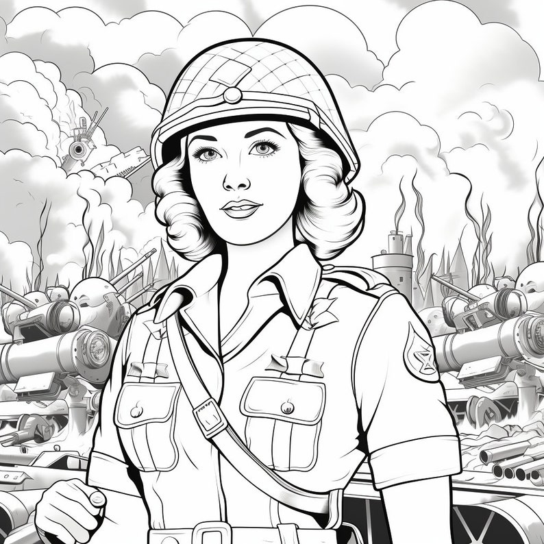 25 World War 2 Coloring Book, Voor Kinderen En Volwassenen Instant ...