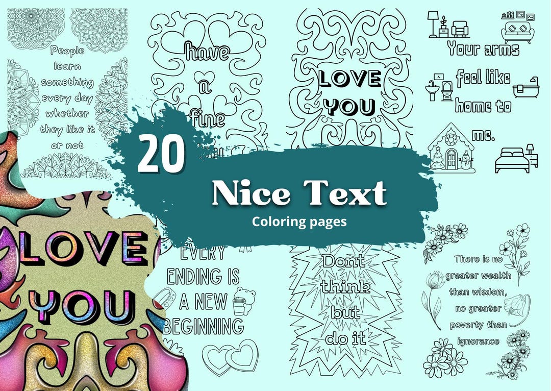 Beautiful Words Coloring Book - Adult and Kids Colors - Fun Text ...