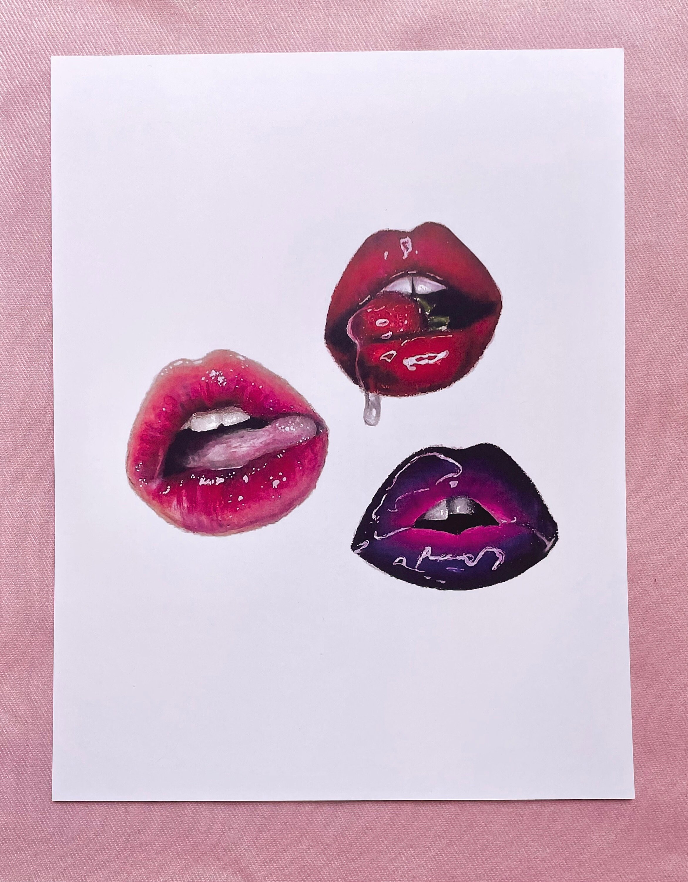 Hand-drawn Art Print of Lip Designs - Etsy