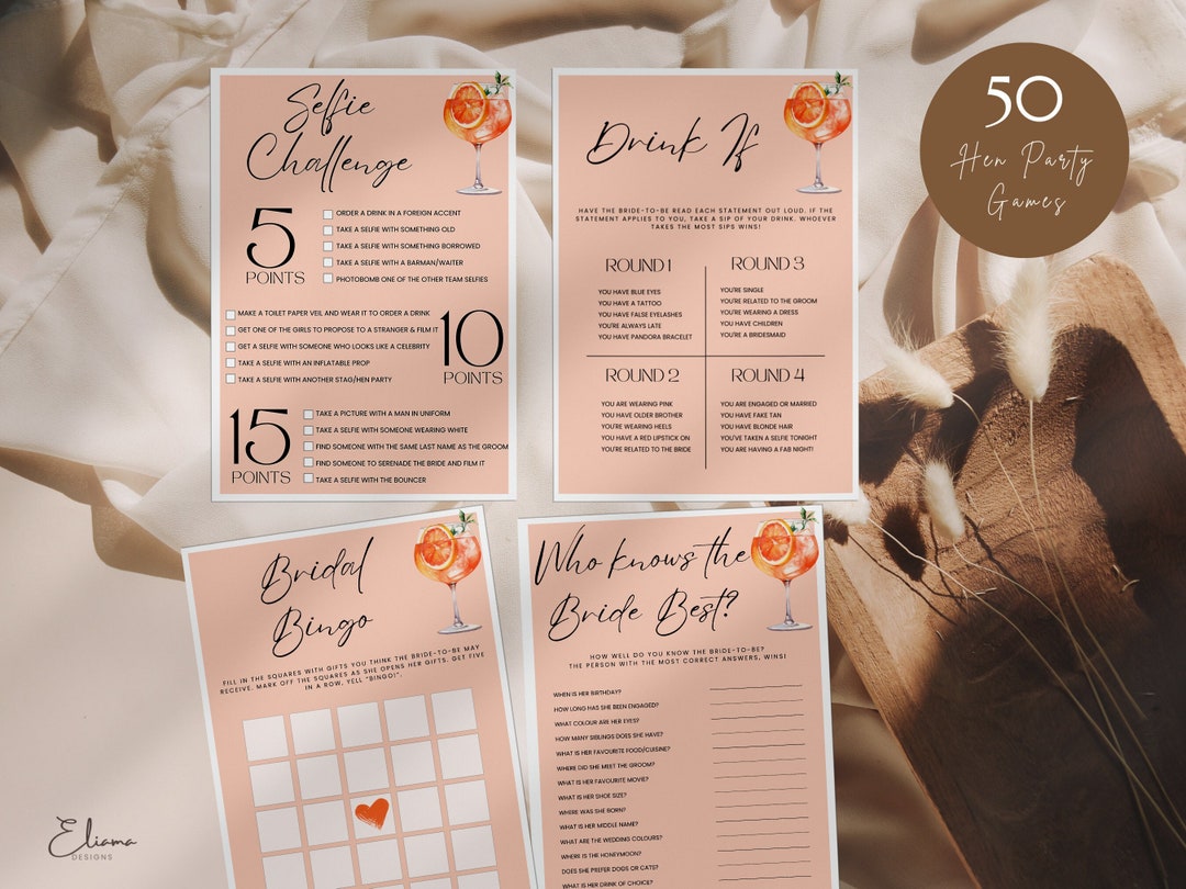 Aperol Spritz Hen Party Games Printable Hen Do Games Download ...