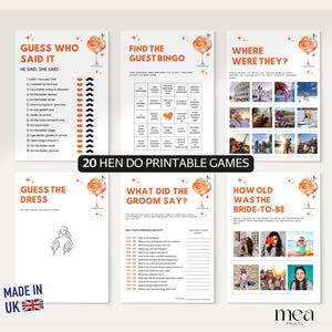 Aperol Spritz Printable Hen Party Games UK | Digital Hen Do Activities ...