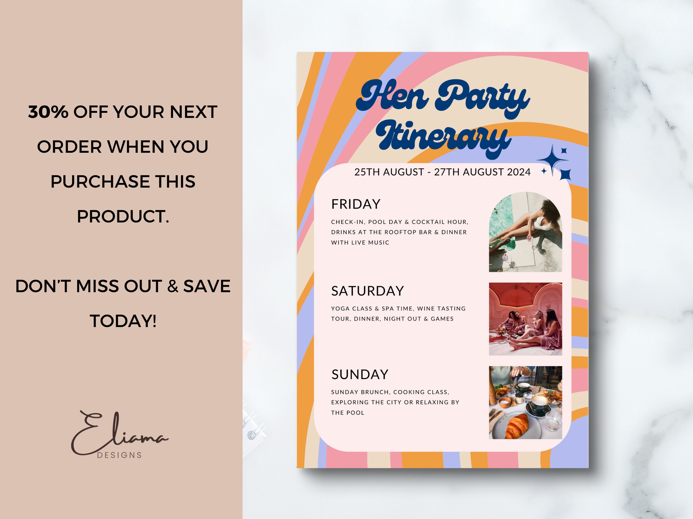 Retro Hen Do Itinerary 80s Hen Party Itinerary 90s Hen Do - Etsy