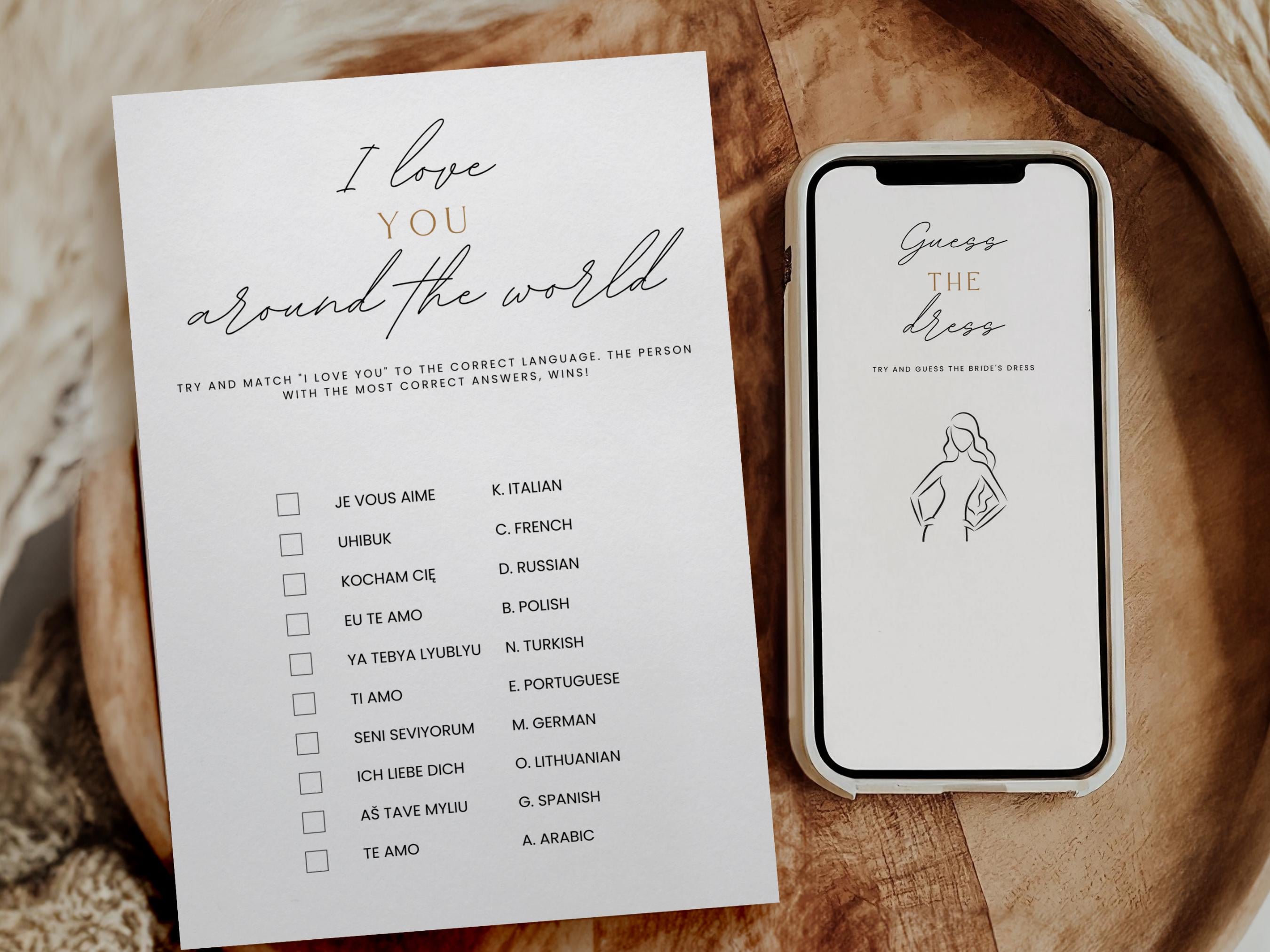 Minimalist Hen Do Games | Printable Hen Party Games | Editable Bridal ...
