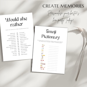 Modern Hen Do Games | Printable Hen Party Games | Editable Bridal ...