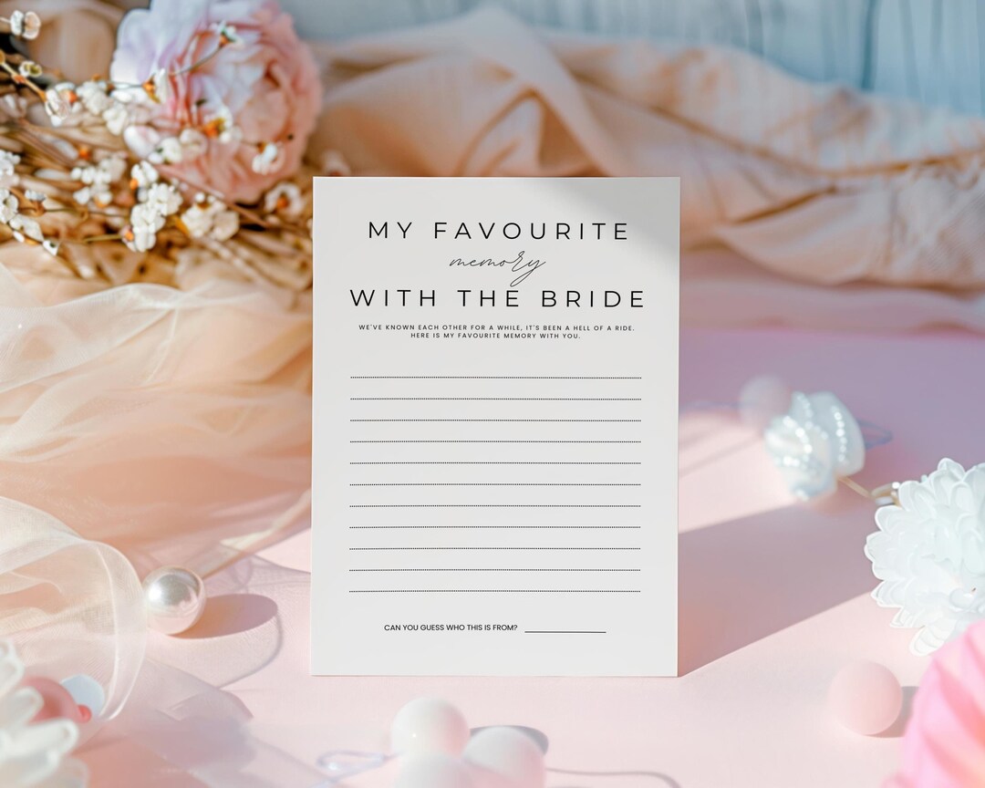 My Favourite Memory of the Bride-to-be Hen Do Game | Hen Party Game ...