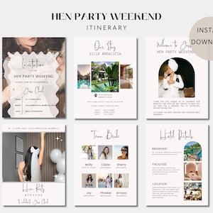 Editable Hen Party Itinerary Template | Customizable Canva Design ...
