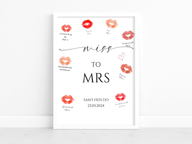 Modern Miss to Mrs | Hen Do Keepsake | Kiss the Miss Goodbye | Hen ...