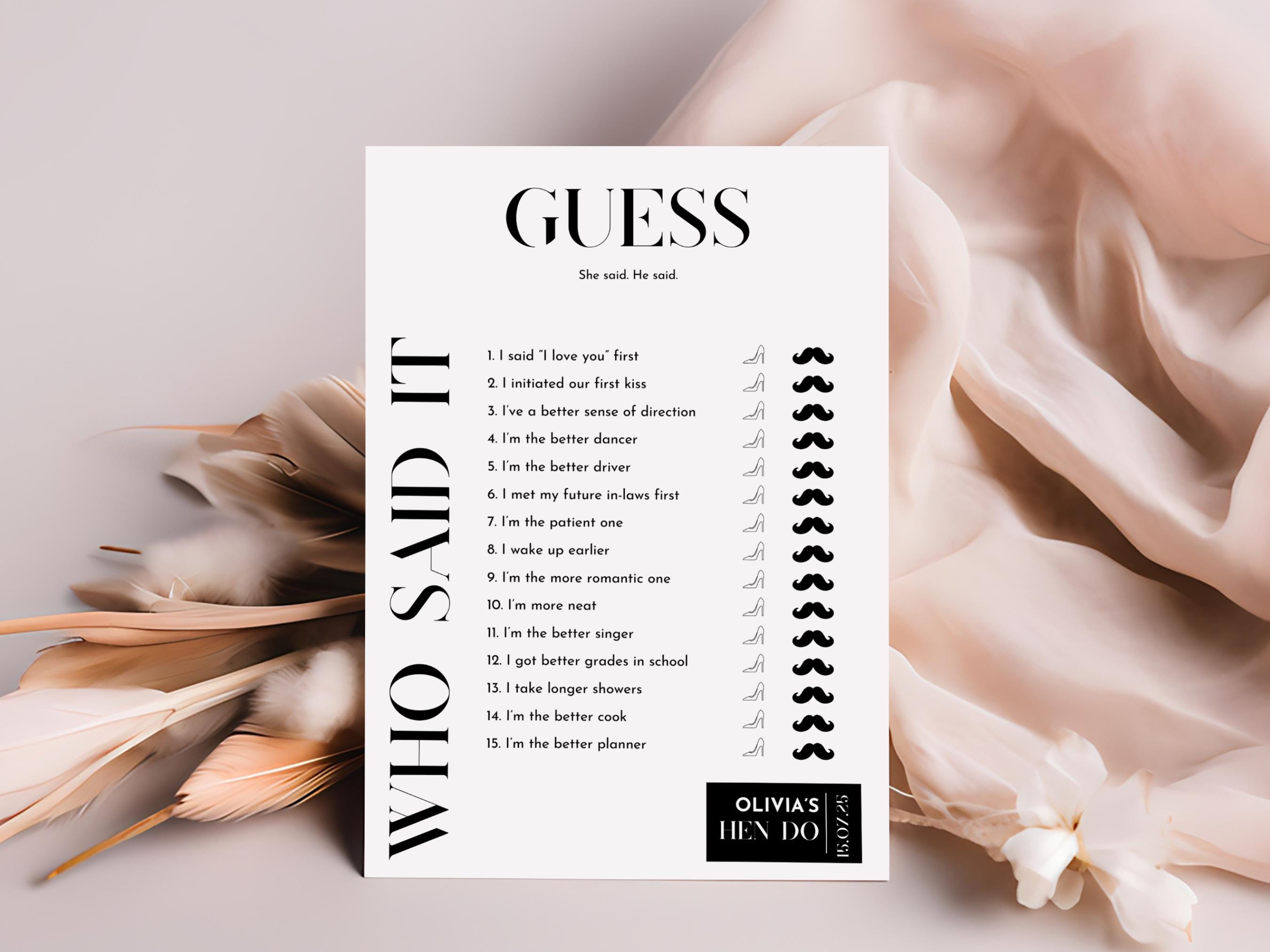 Personalised Hen Do Games | Hen Party Games | Bridal Shower Games ...