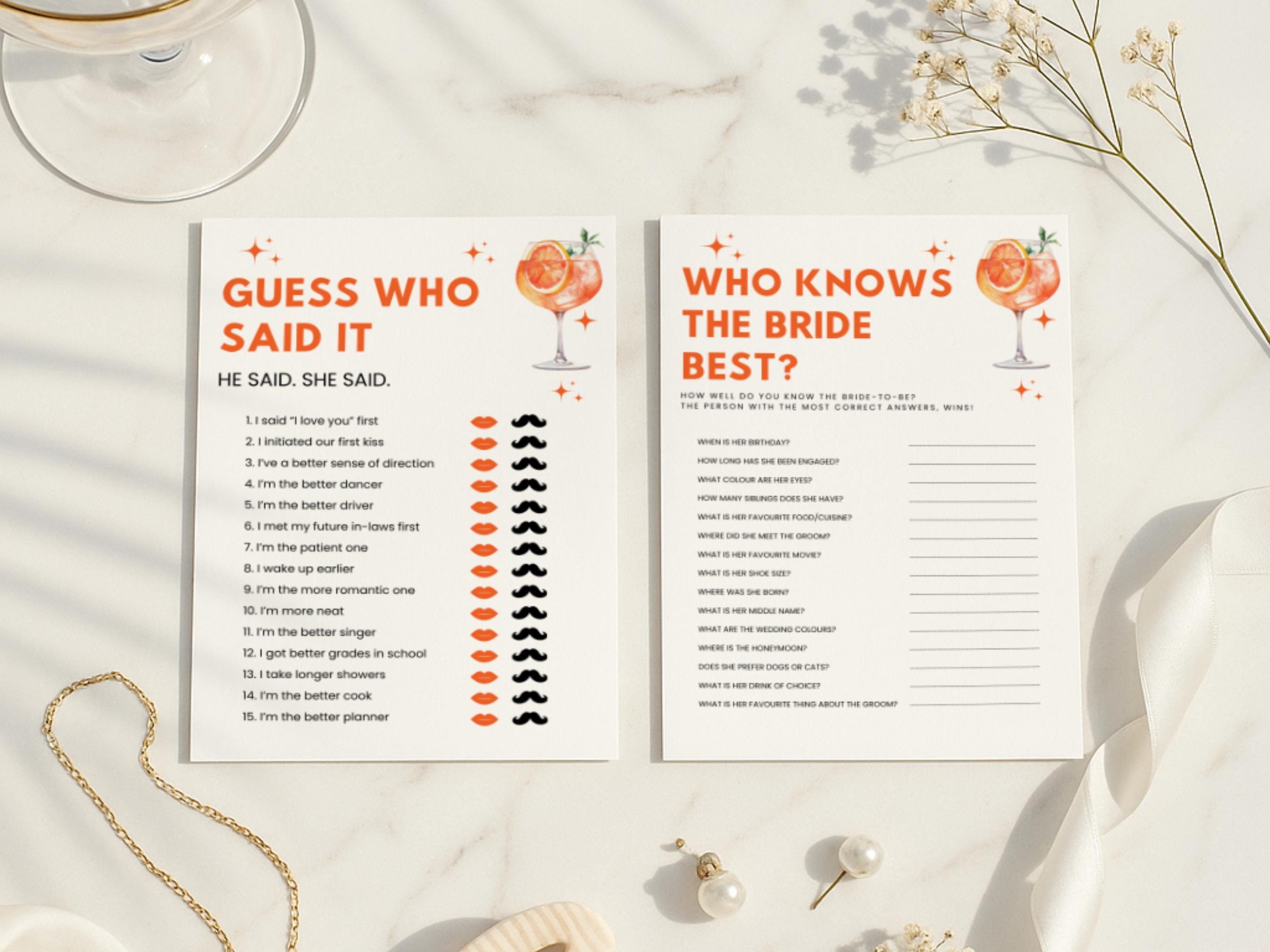 Aperol Spritz Hen Do Games | Hen Party Games | Bridal Shower Games ...