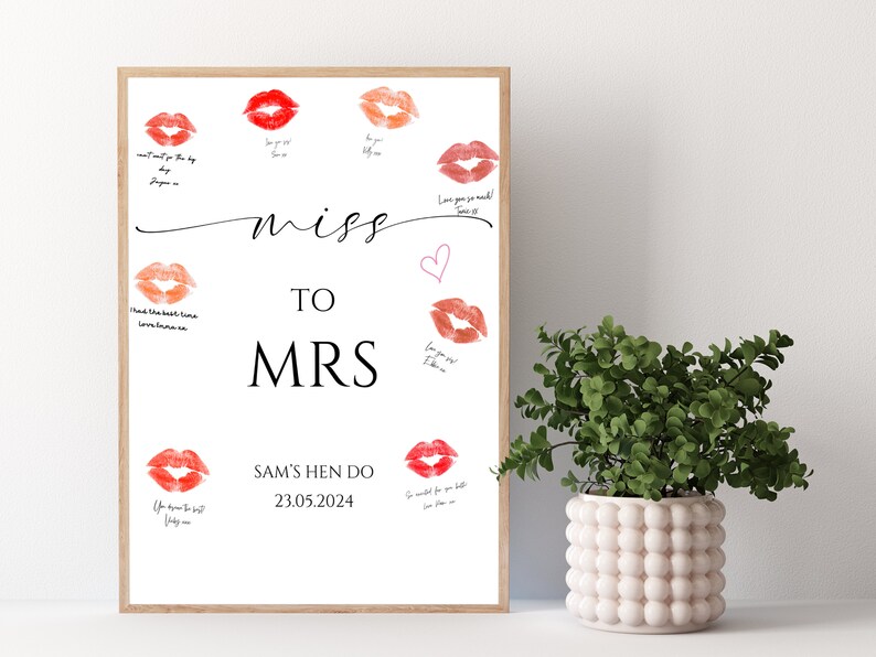 Modern Miss to Mrs | Hen Do Keepsake | Kiss the Miss Goodbye | Hen ...